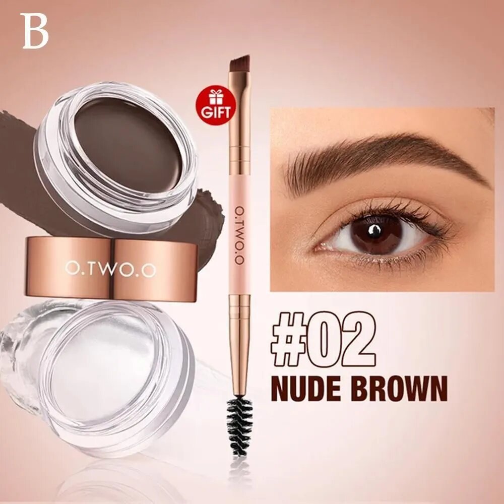 Помада для бровей O.TWO.O Eyebrow Pomade, гель-воск 2 в 1, водостойкая, стойкая кремовая текстура