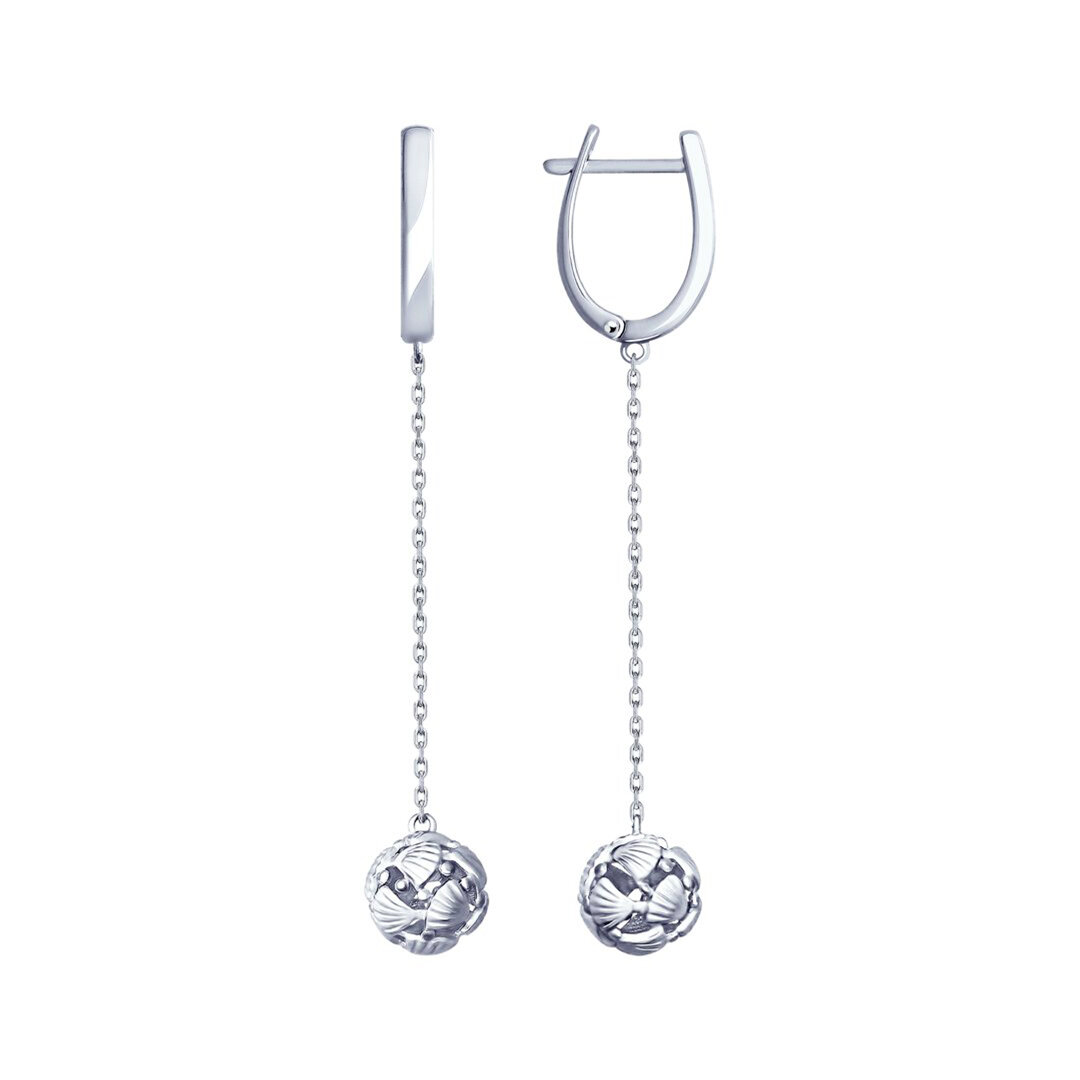 Серьги с подвесками серебро, 925 проба