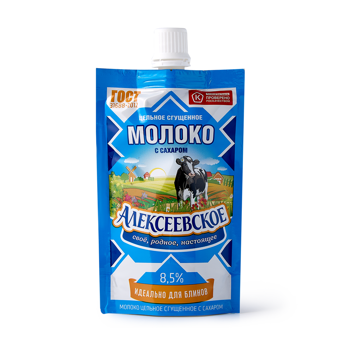 Сгущенное молоко Алексеевское цельное сгущенное с сахаром, 100 г