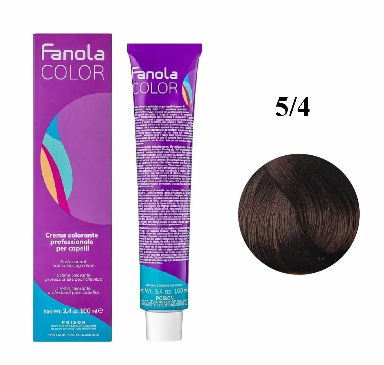 Краска для волос Fanola Color Professional Hair Colouring Cream 5.4 100 мл