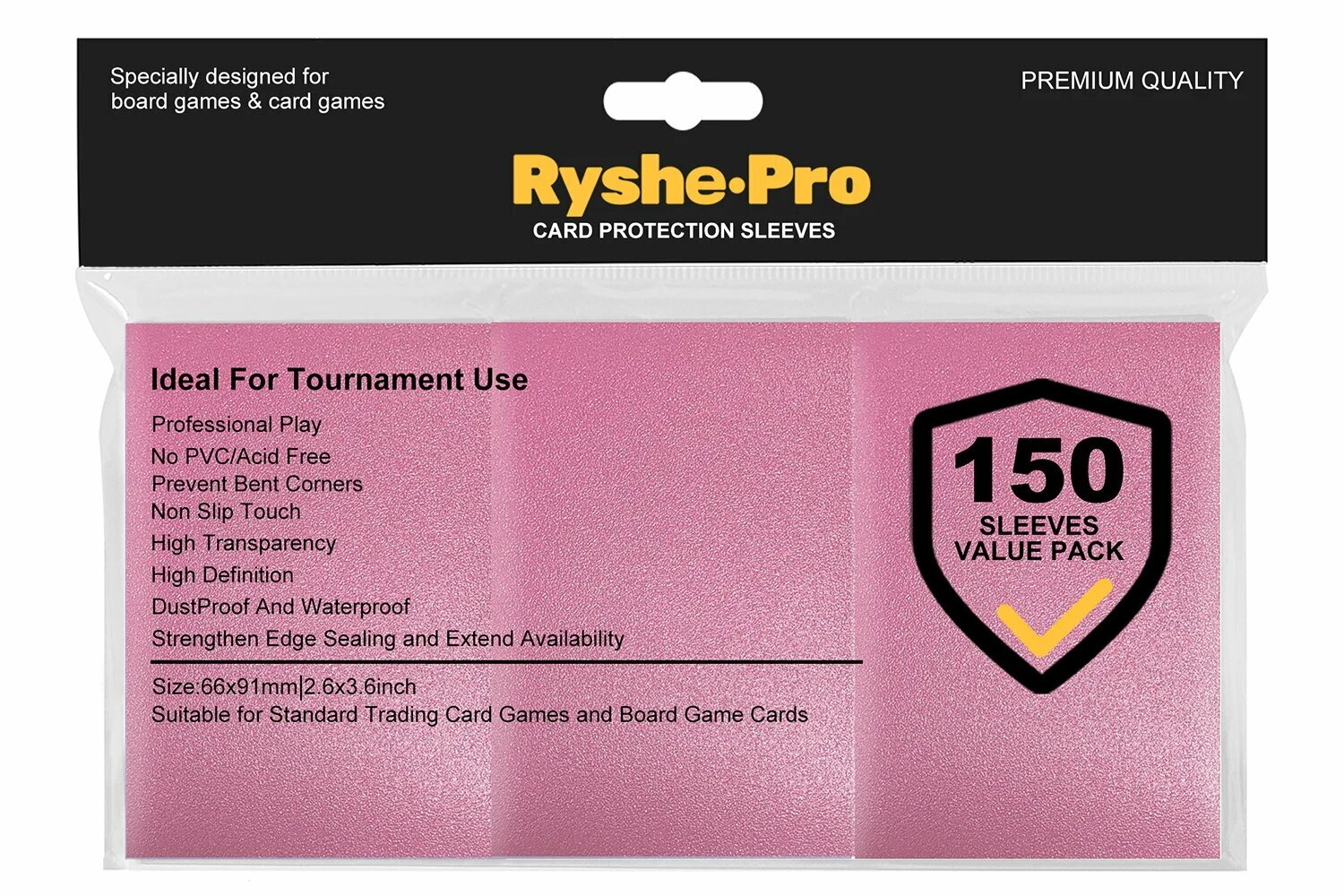 RyshePro карманчики для карт розовые 66x91 мм, 150 шт.