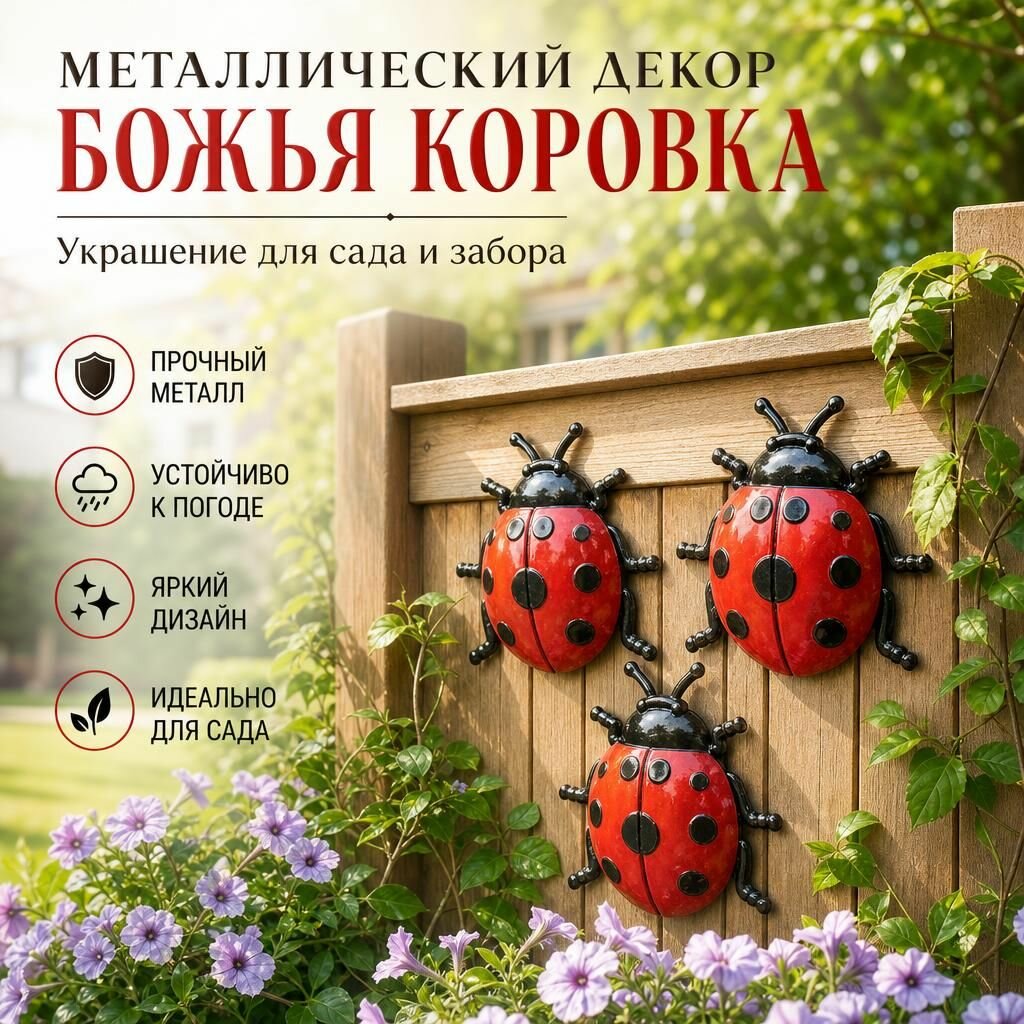 Божья коровка декоративная из металла кованая 17 см, настенное украшение для дома и детского сада, интерьерная фигурка насекомого металлическая фигурка кованое украшение
