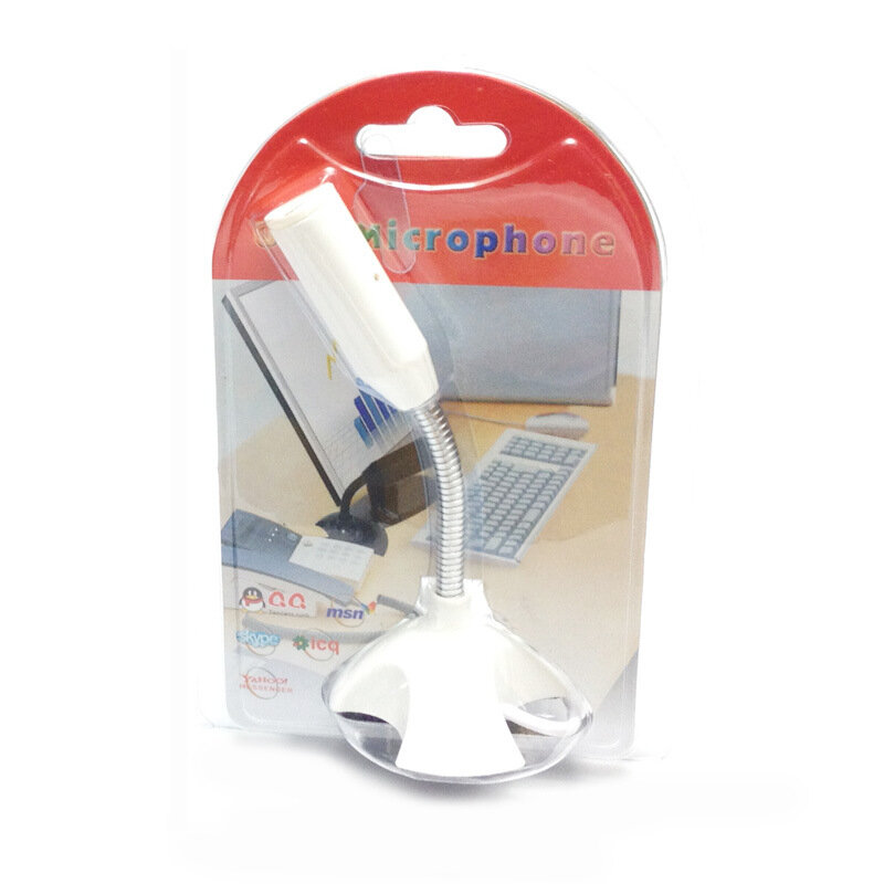 Компактный USB-микрофон для настольного компьютера, запись голоса, караоке, обучение и прямые трансляции Белый