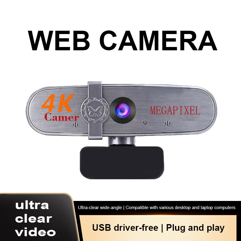 Веб-камера G43 с разрешением 4K, автофокусом и встроенным микрофоном для видеозвонков, стриминга и онлайн-уроков —