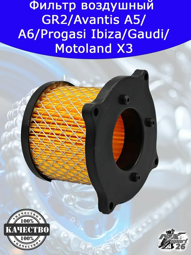 Фильтр воздушный GR2/Avantis A5/A6/Progasi Ibiza/Gaudi/Motoland X3