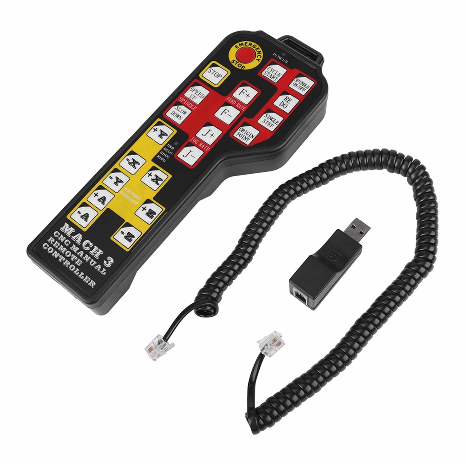 Ручной контроллер для станка с ЧПУ для гравировки, USB-разъем, 4-осевая панель управления, совместимая с программным обеспечением Mach3 для прецизионного фрезерования