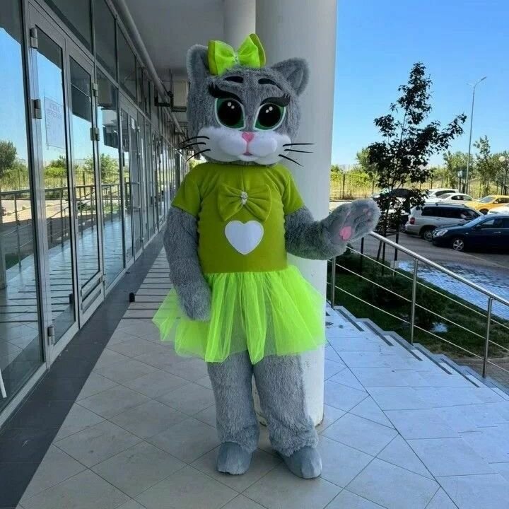 Карнавальный костюм, Ростовая кукла, mascot costume, Кот в зеленом платье