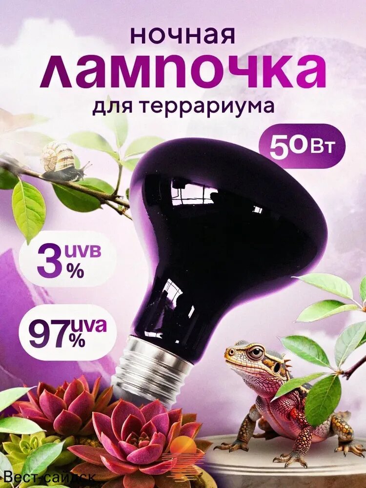 Ночная лампа фито светильник для черепах террариума 50W свет