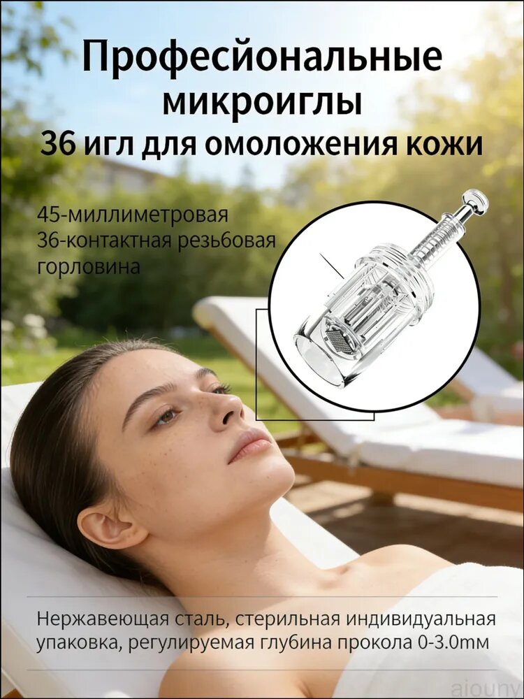 Популярный прозрачный картридж с 36 иглами, 10 штук, используется в дермапенах и мезопенах MyM, Ultima A1, N2, M5, A6, M7, E30, оснащенный винтовой пряжкой Bayonet white cartridge 36 needle 10 pcs.