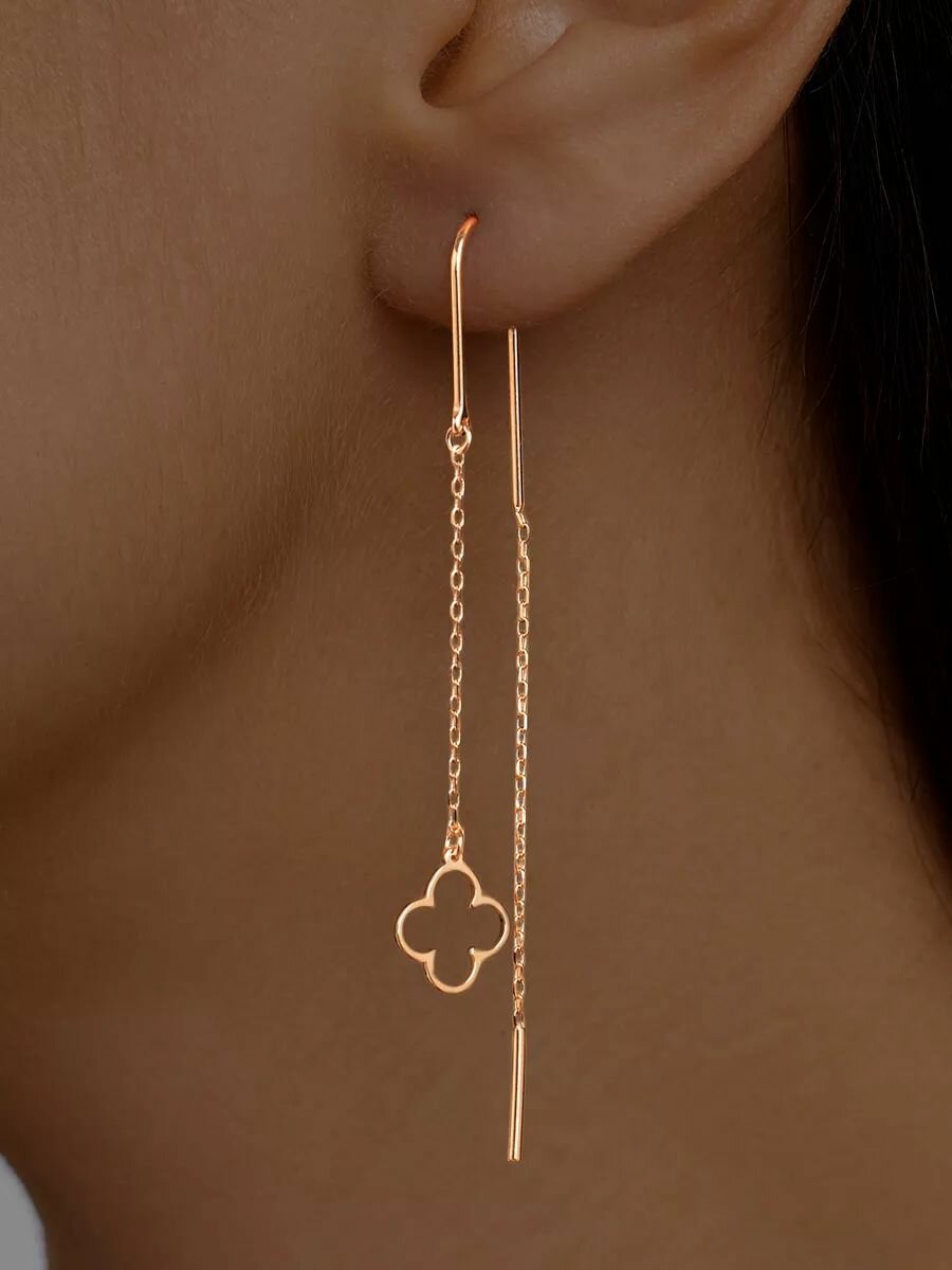 Серьги, 925 проба, золочение
