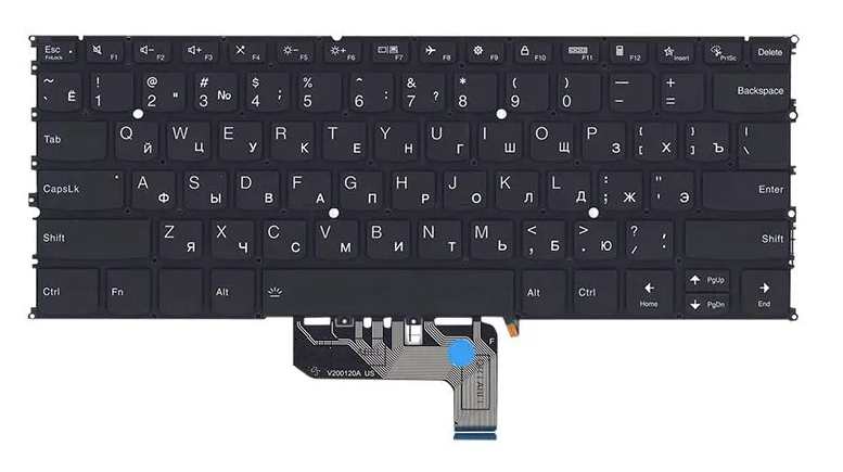 Клавиатура для ноутбука Lenovo Yoga 9-14ITL5, чёрная, без рамки, с подсветкой