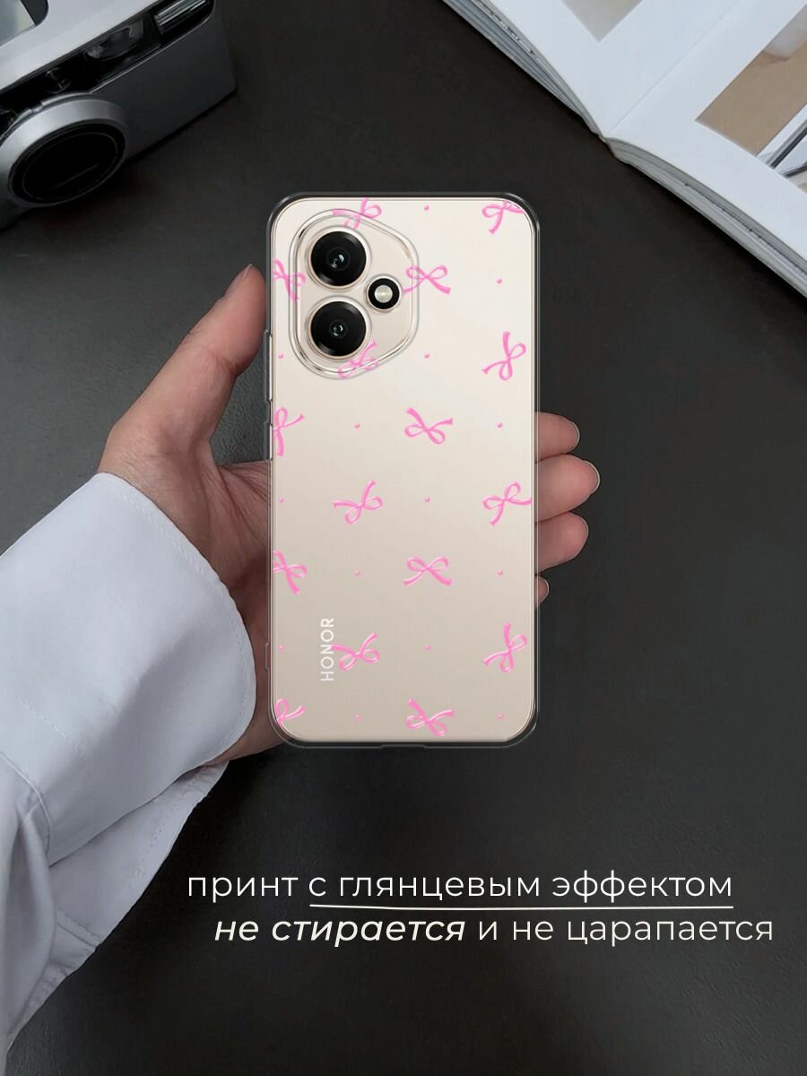 Силиконовый чехол на Honor 400 / Хонор 400 с принтом Бантики и точки — фото 1
