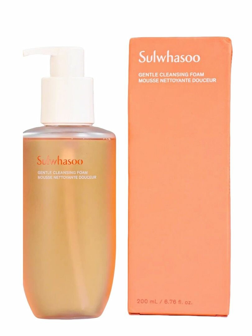 Пенка для умывания Sulwhasoo Gentle Cleansing Foam, 200 мл. Мягкое очищение для всех типов кожи, не стягивает, удаляет загрязнения, бережно ухаживает за эпидермисом.