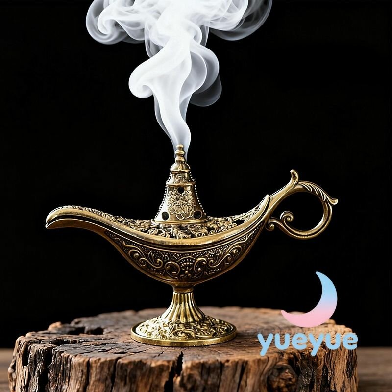 Курильница лампа Аладдина Аромалампа для дома и офиса, металла,9x3.2x6 см