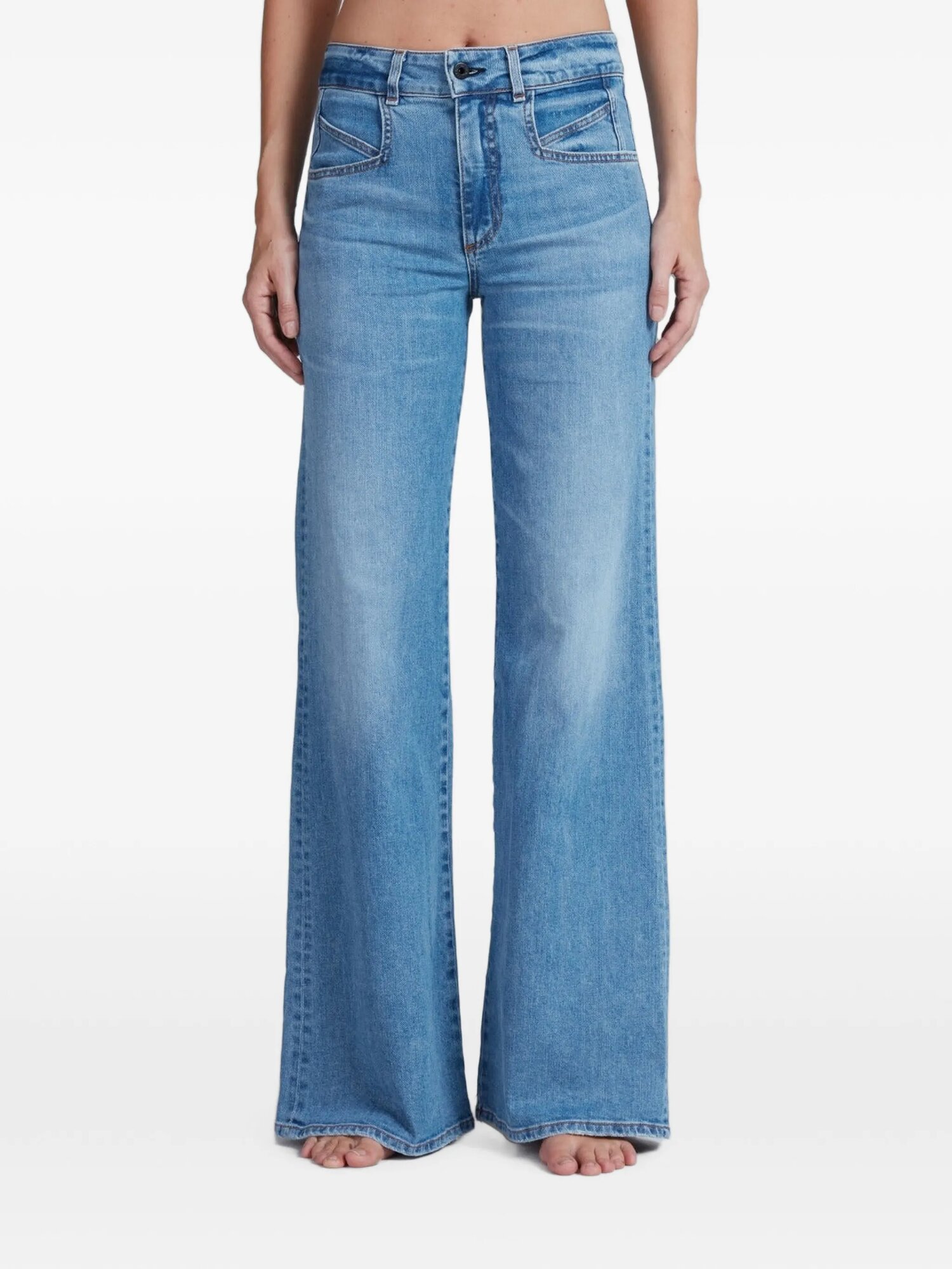 Джинсы Brighton patch-pocket wide-leg jeans 
