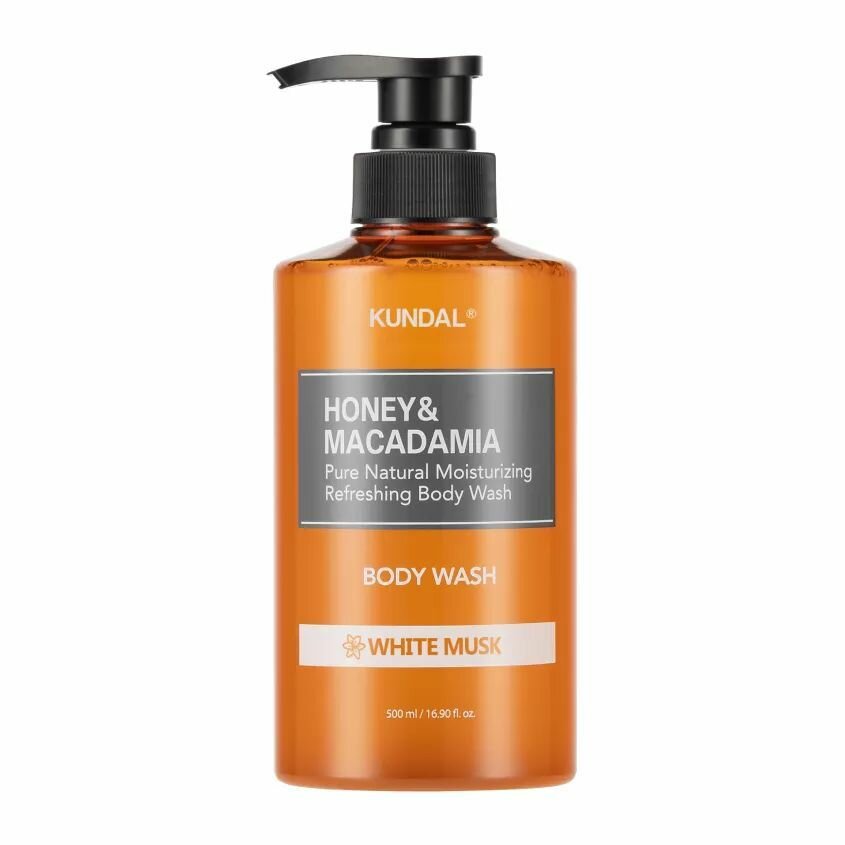 KUNDAL Гель для душа Белый мускус Honey & Macadamia Body Wash, 500 мл
