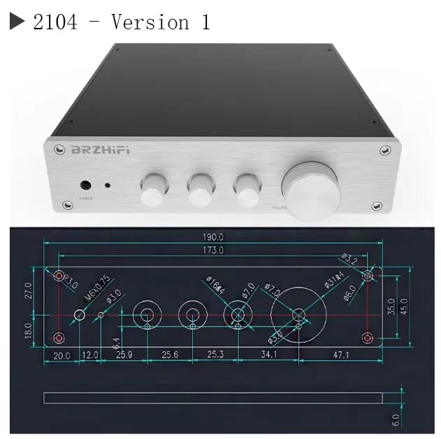 BRZHifi 2104 Version 2 предусилитель серебристый