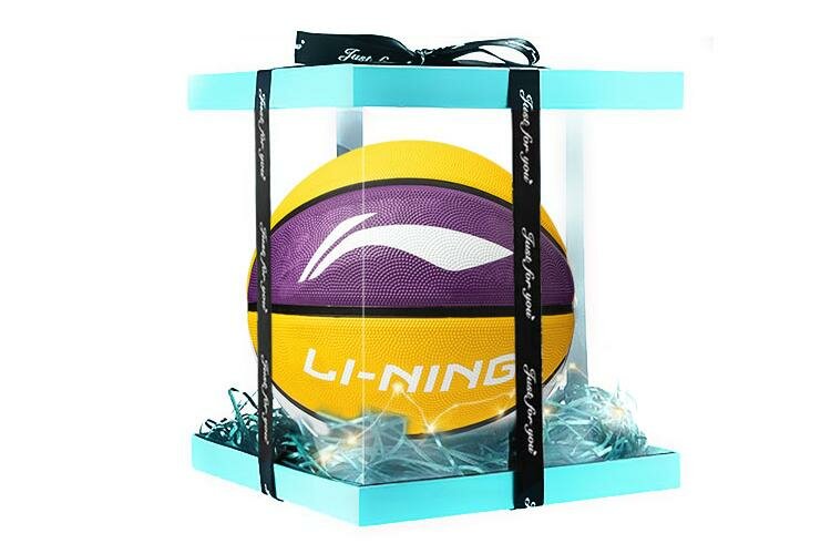 Баскетбольный мяч унисекс Li Ning Rubber, желто-фиолетово-белый, размер 7