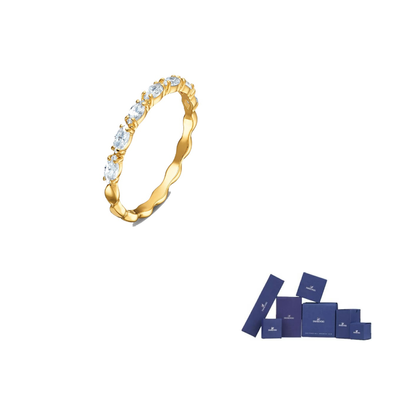 Кольцо обручальное, кристаллы Swarovski