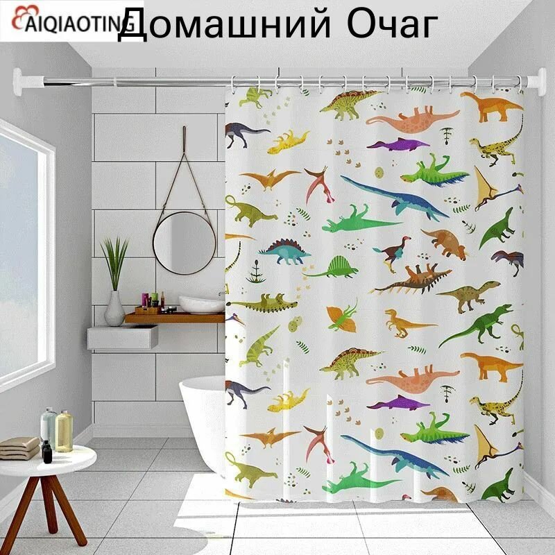 Штора для ванной тканевая, высота 180 см, ширина 180 см.
