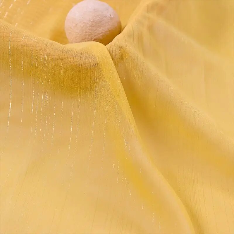 Желтая шифоновая ткань с блестками, Bright Yellow 29