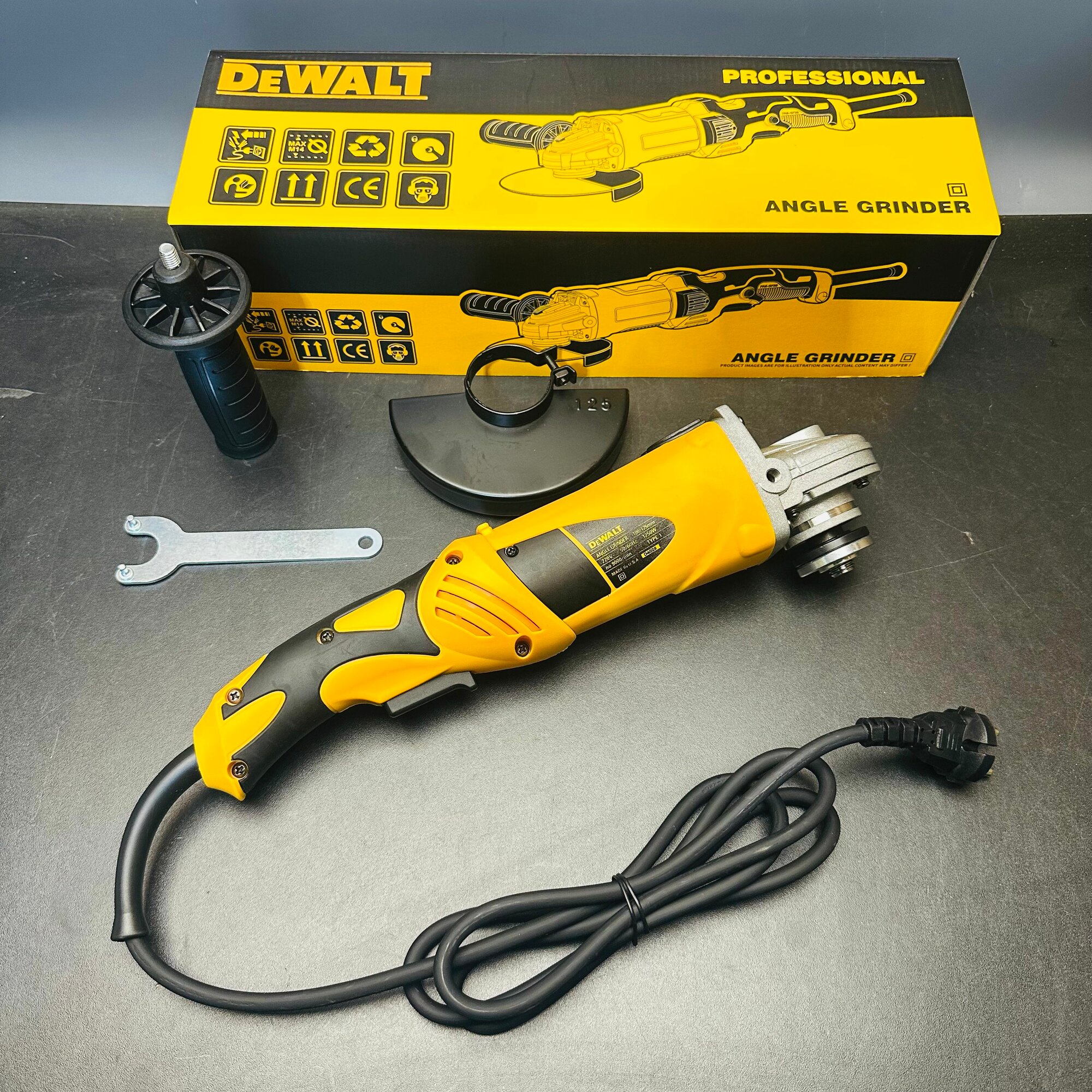 Болгарка электрическая 1250W 125мм / DW4028 9000 об./мин УШМ шлифмашина инструмент