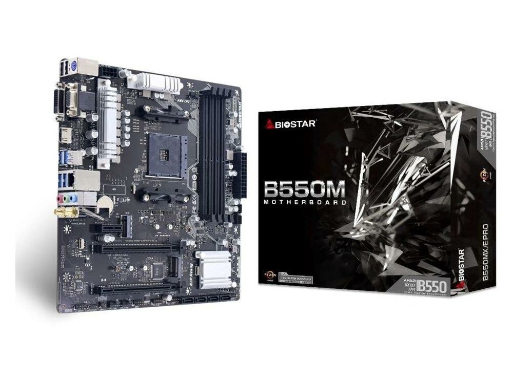 Материнская плата Biostar B550MX/E PRO, Soc-AM4, AMD B550, mATX