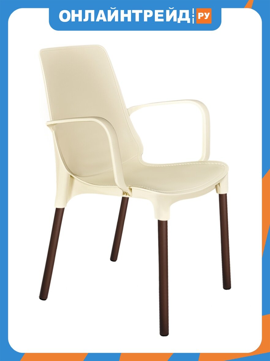 Стул Sheffilton SHT ST76/S424 бежевый ral1013/коричневый муар