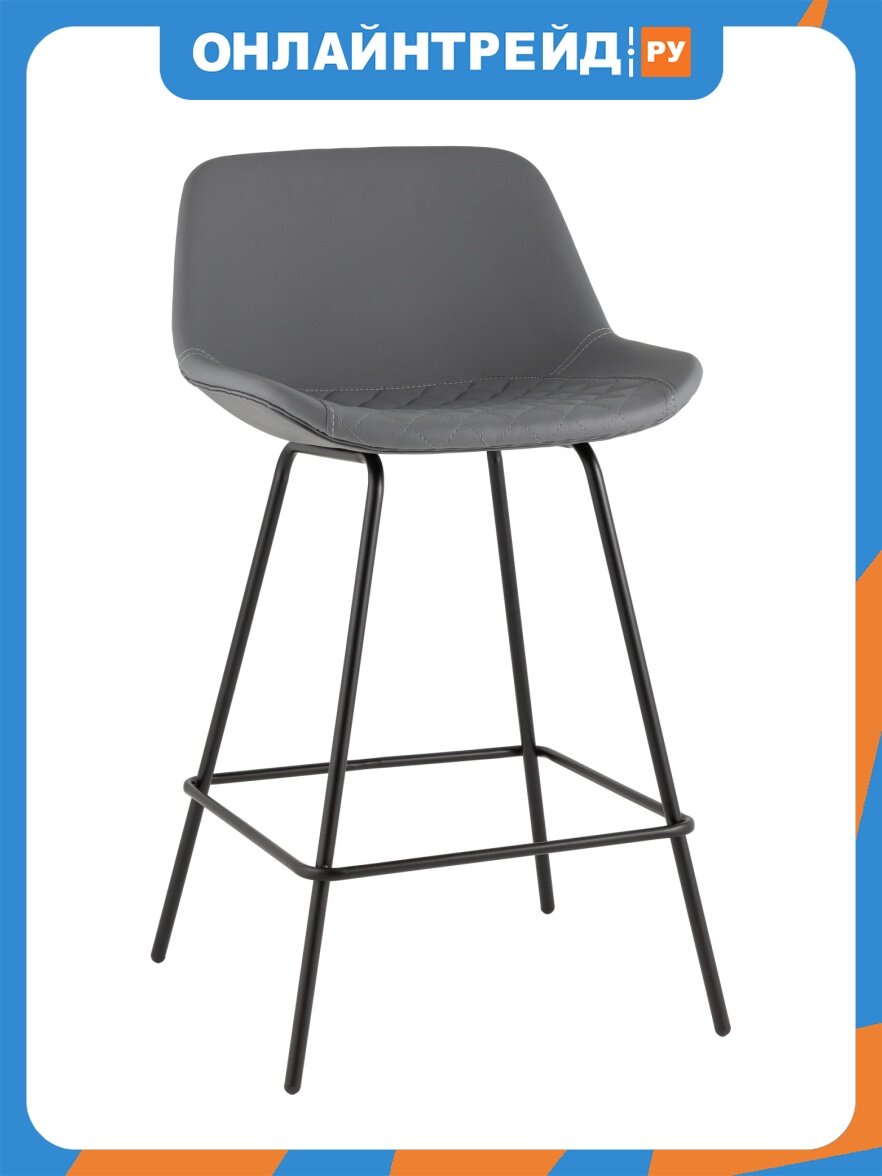 Стул полубарный Stool Group Деймон искусственная кожа серый