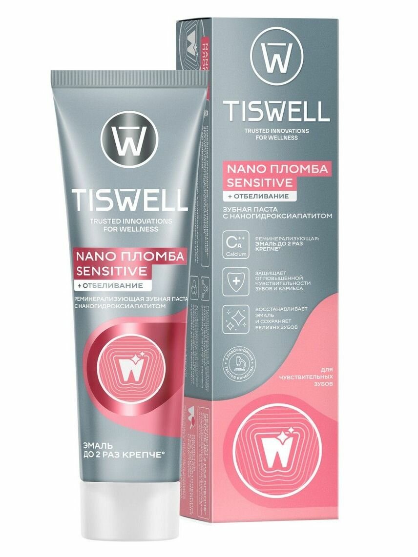 Tiswell Зубная паста Nano Sensitive пломба отбеливание, 110г