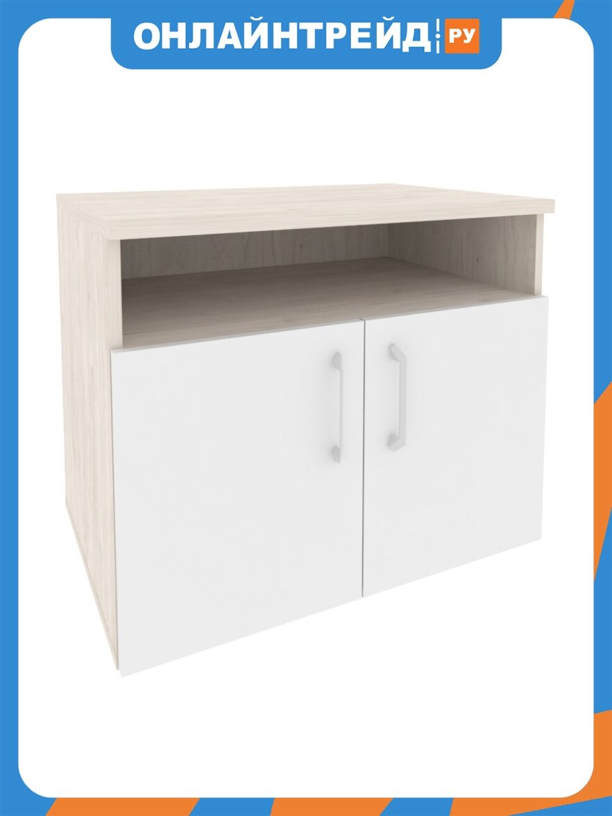 Тумба Riva CHAIR для оргтехники O. TM-1 Денвер светлый/Белый бриллиант 800*600*680 Onix