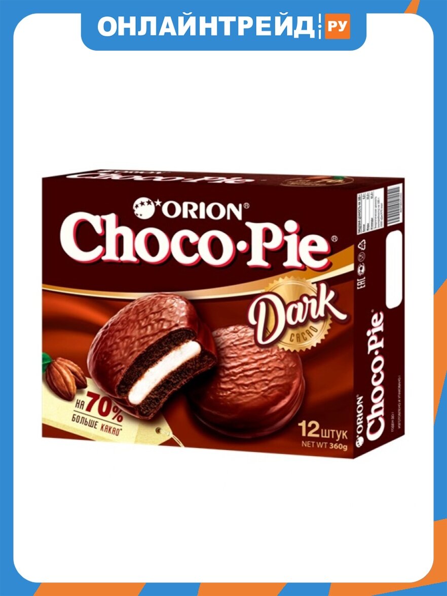 Пирожное Orion Choco Pie ORION "Choco Pie Dark" 360 г