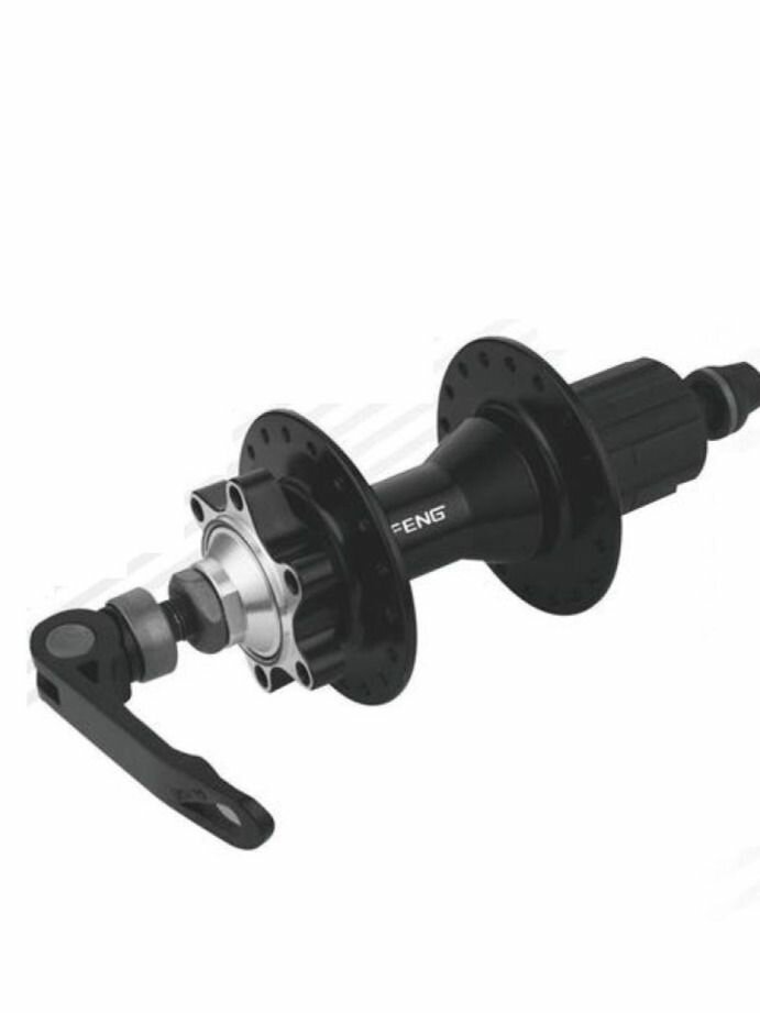 Втулка SF-A260R black задняя, алюминиевая, под диск 6 болтов, под кассету 8/10ск, на эксцентрике, 36 отверстий, ось3/8'х135x145мм, черная.