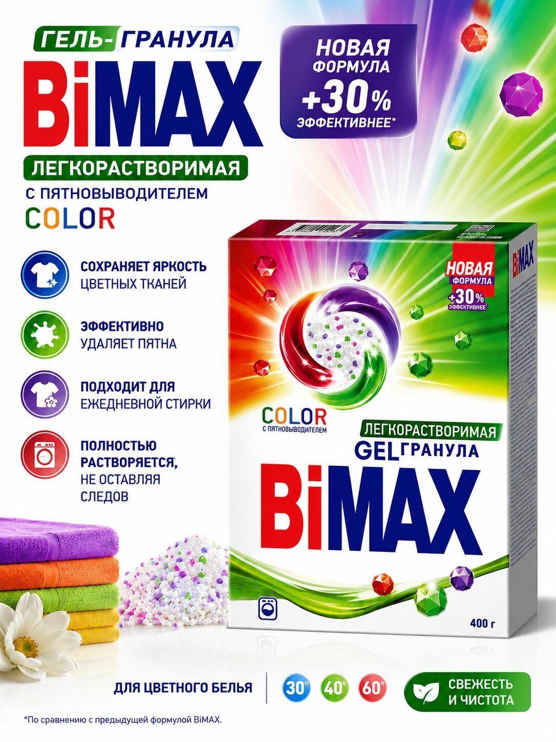 Bimax Стиральный порошок для цветного белья 400 грамм