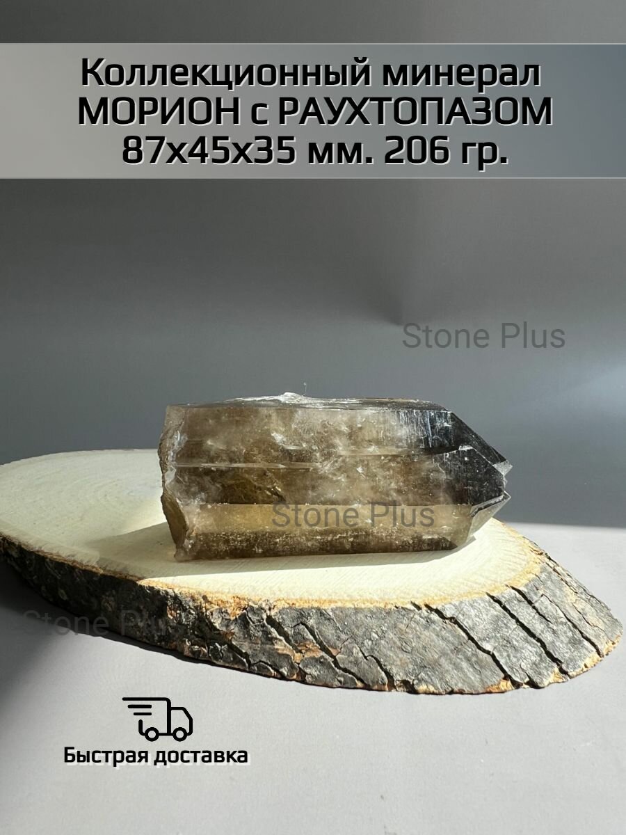 Коллекционный образец натурального камня Морион с Раухтопазом