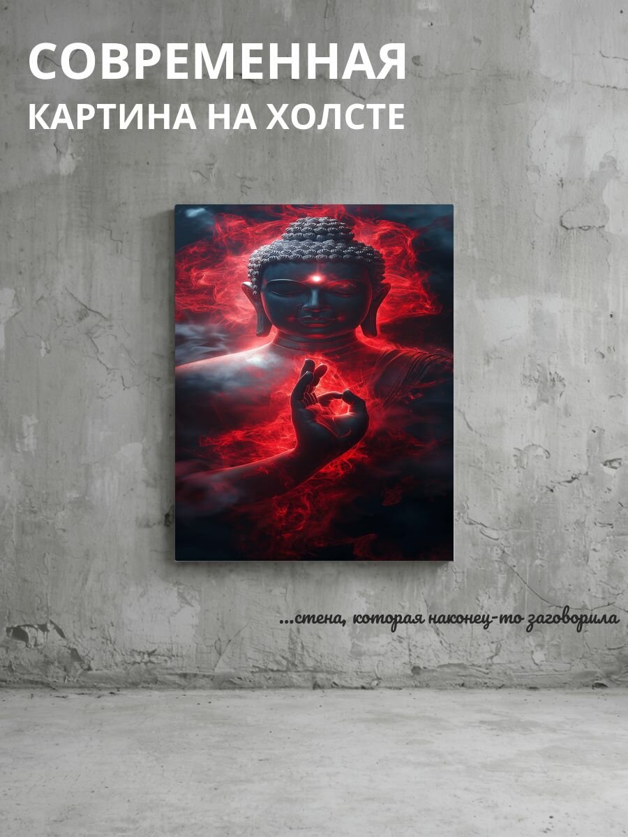 Картина на холсте Будда-статуя 20x30 см