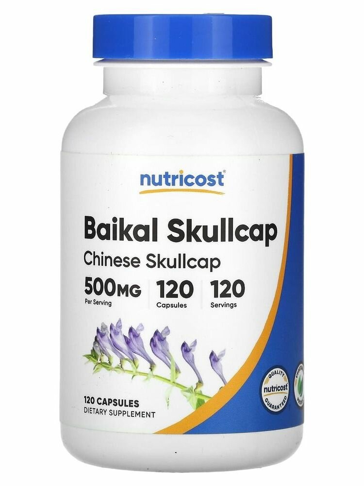 Nutricost, Шлемник байкальский, 500 мг, 120 капсул