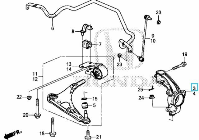 Кулак, прав. передн; Артикул Honda: 51211TZ5A00 (Оригинал)