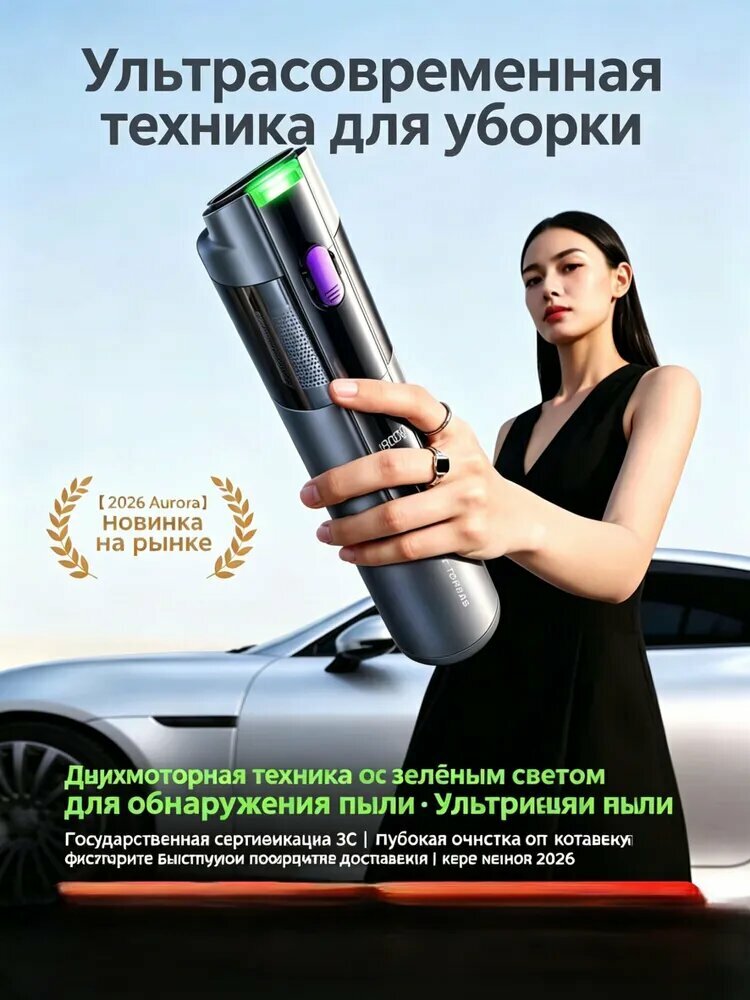 Пылесос TORRAS/двойной мотор/18000Па/аккумуляторный/ручной портативный