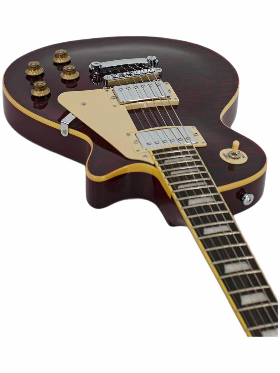 Электрогитара les paul SX EF3D-TWR, цвет Trans Wine Red, усиленная защита при транспортировке