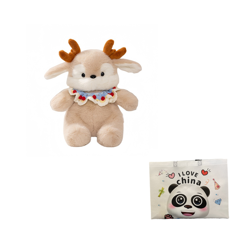 Кукла унисекс SEGOU Милая кукла-панда "Я люблю Китай", 40 CM EU, Elk: Backpack Style (Snow Bib)