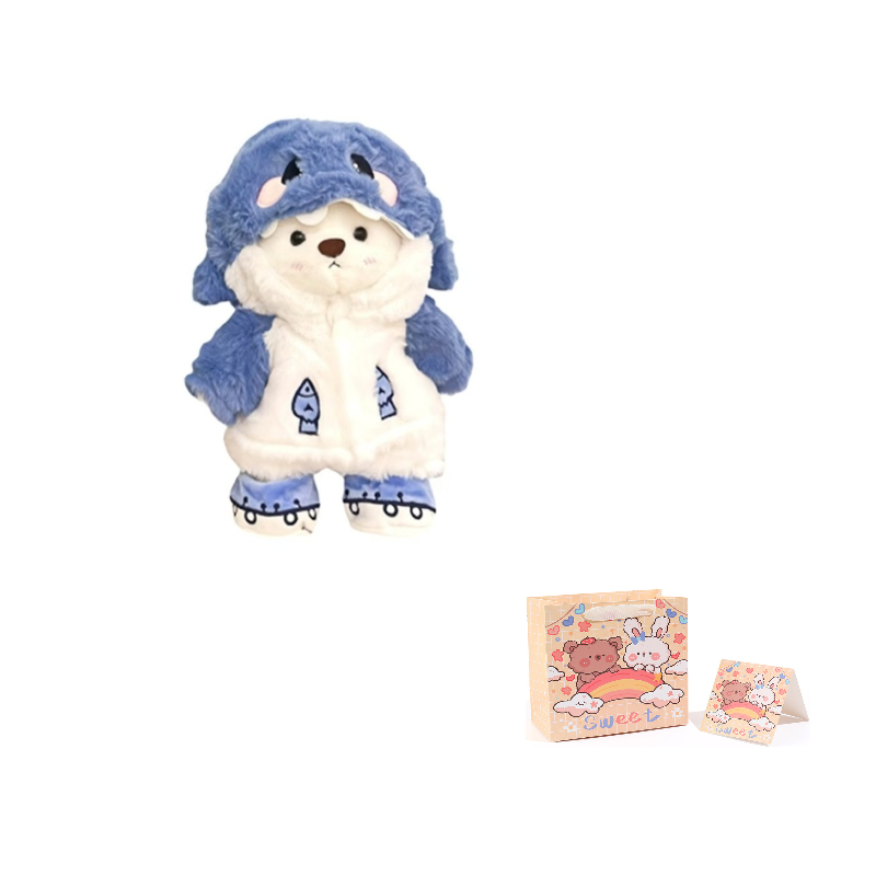 Плюшевые куклы унисекс MDH Милые куклы-мишки, Blue Shark Bearbrick, 30CM EU