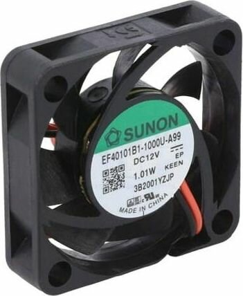 Вентилятор SUNON EF40101B1-1000U-A99 12 В DC 40х40x10 мм подшипник качения 13,6 куб. м/ч 27.3 дБА, 1шт