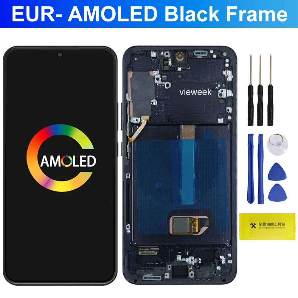 S22+ Super AMOLED экран в сборе для Samsung Galaxy S22 Plus 5G S906B S906B/DS ЖК-дисплей с дигитайзером сенсорного экрана с рамкой