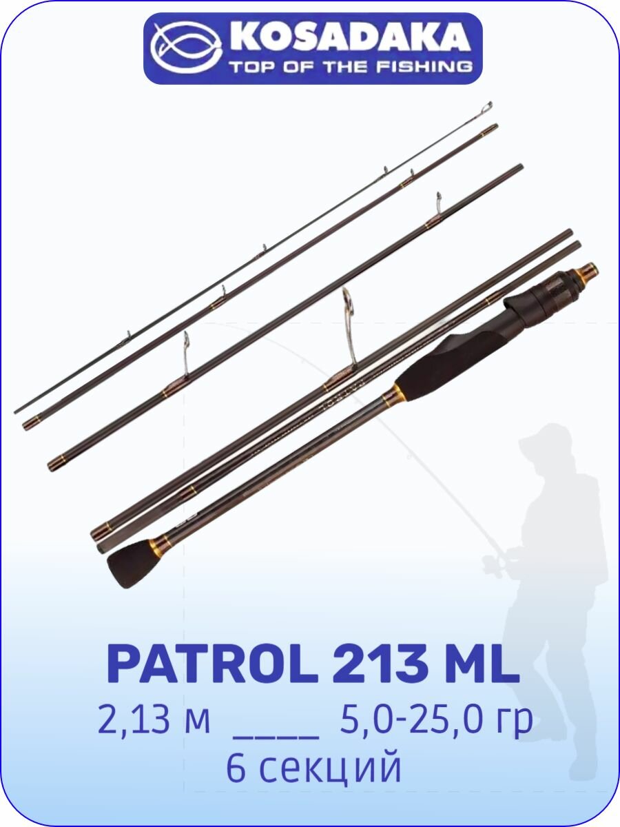 Спиннинг Kosadaka "PATROL" 2,13м/5-25г, 6 секций