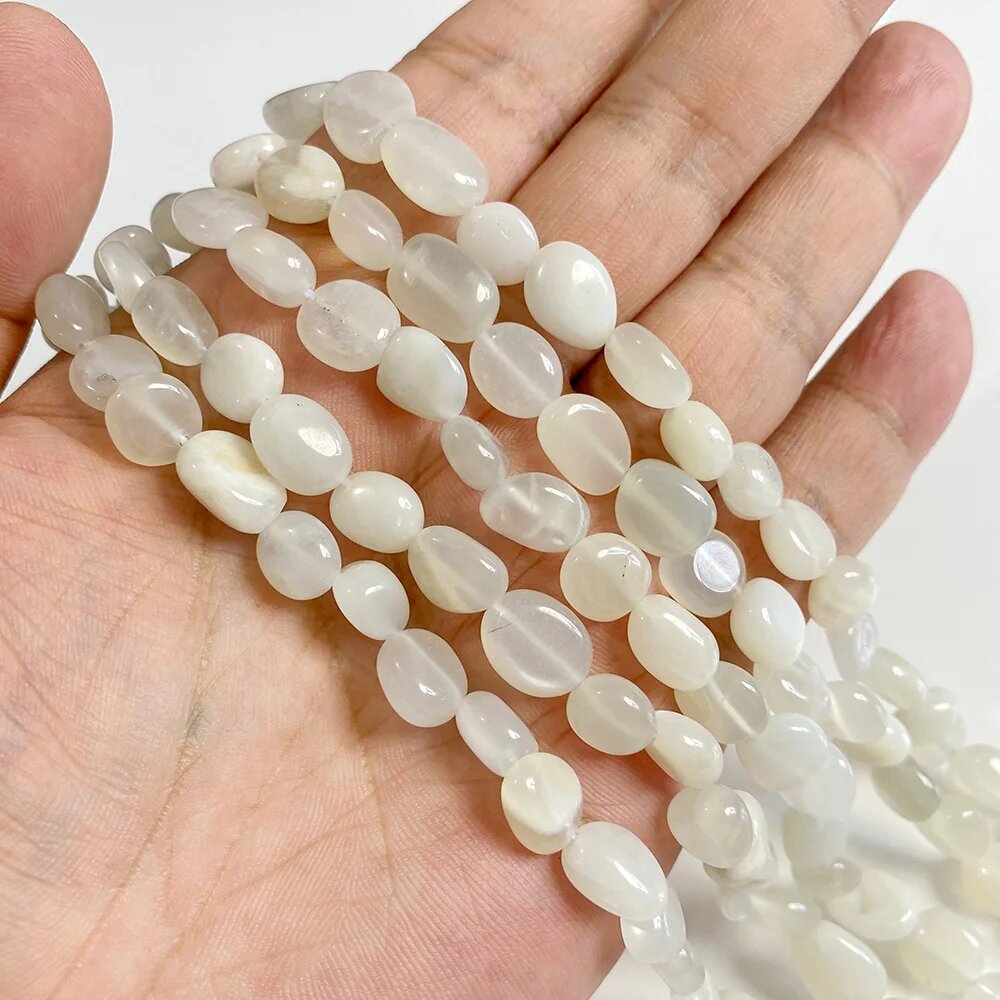 Бусины из лунного камня 8-12 мм Length about 18cm, 15 Moonstone
