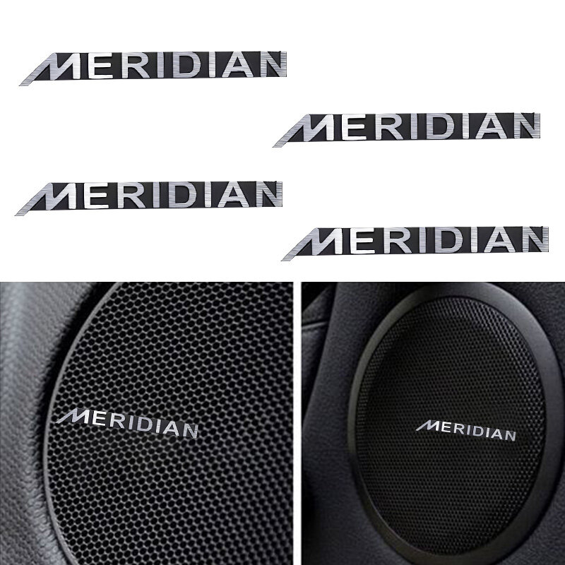 3D алюминиевые эмблемы MERIDIAN для салона автомобиля 4 шт