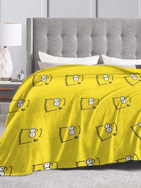 MXEB Плед с фотопринтом Simpsons Пледы Симпсоны , Фланель, 100 см х 75 см
