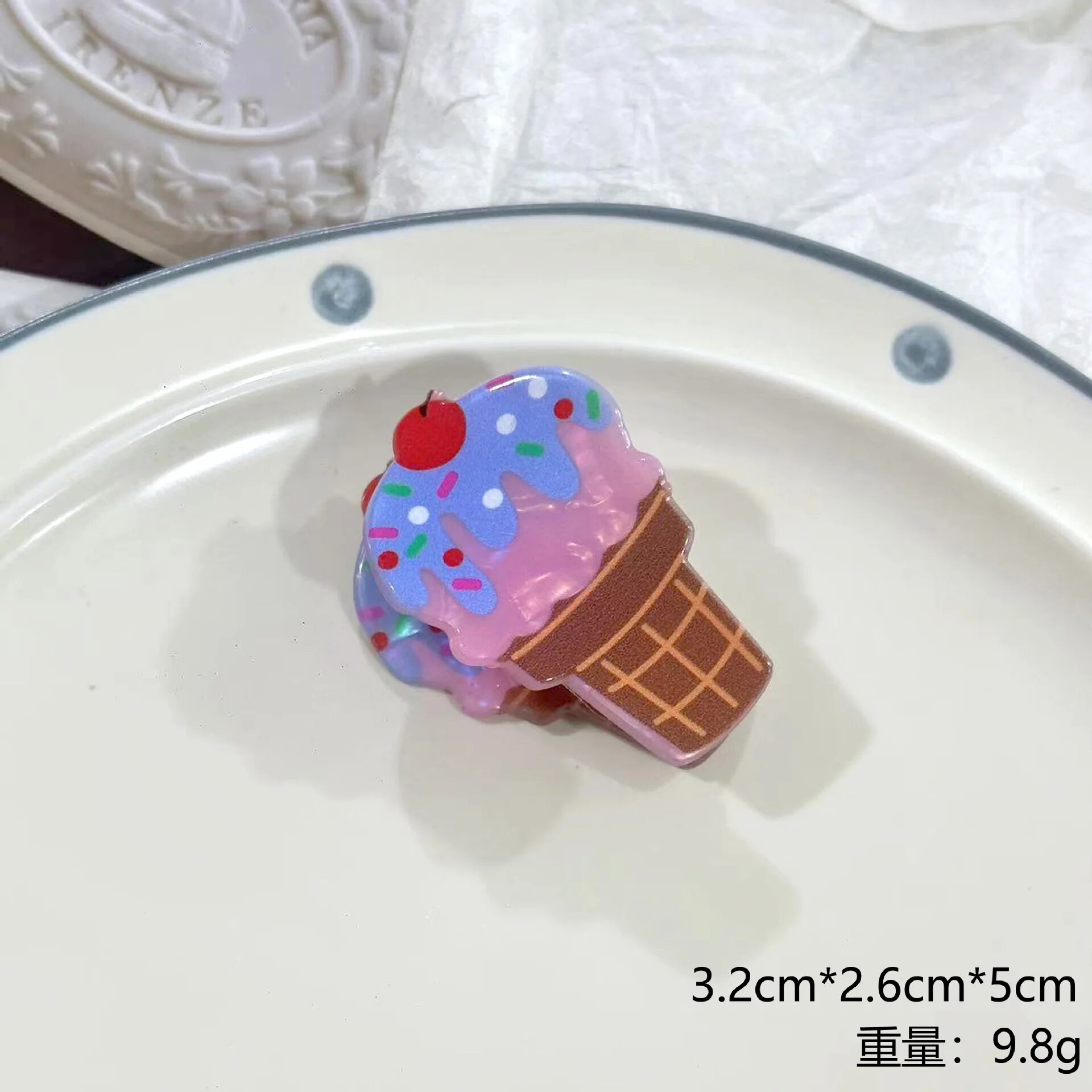 Заколки для волос в виде десертов Blue powder ice crea