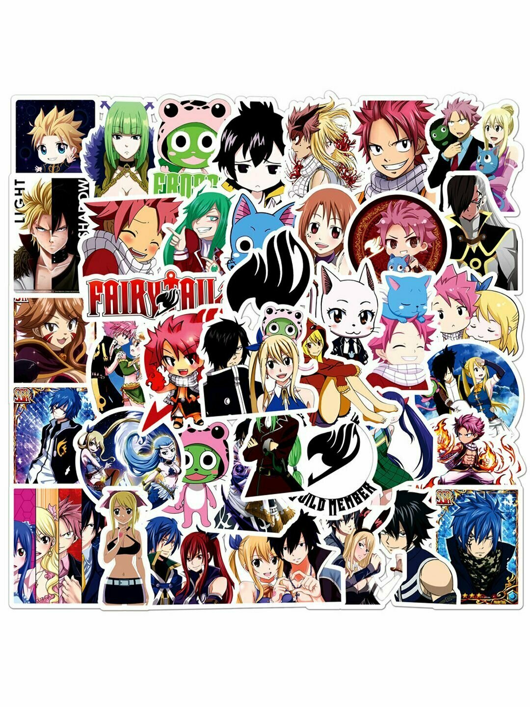 Набор самоклеящихся виниловых наклеек аниме манга Fairy Tail 50 шт